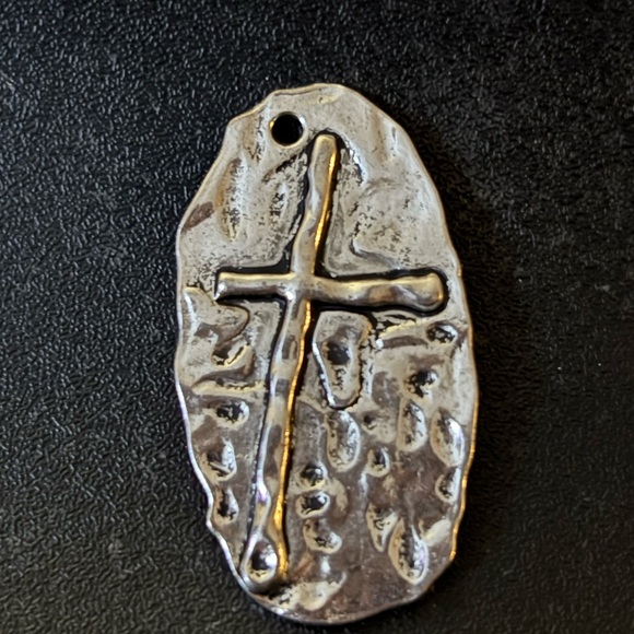 Jewelry | Silver Textured Cross Necklace | Poshmark